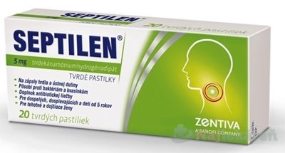 SEPTILEN (SEPTISAN) na zápal dýchacích ciest 20 pastiliek | Najlekáreň.eu