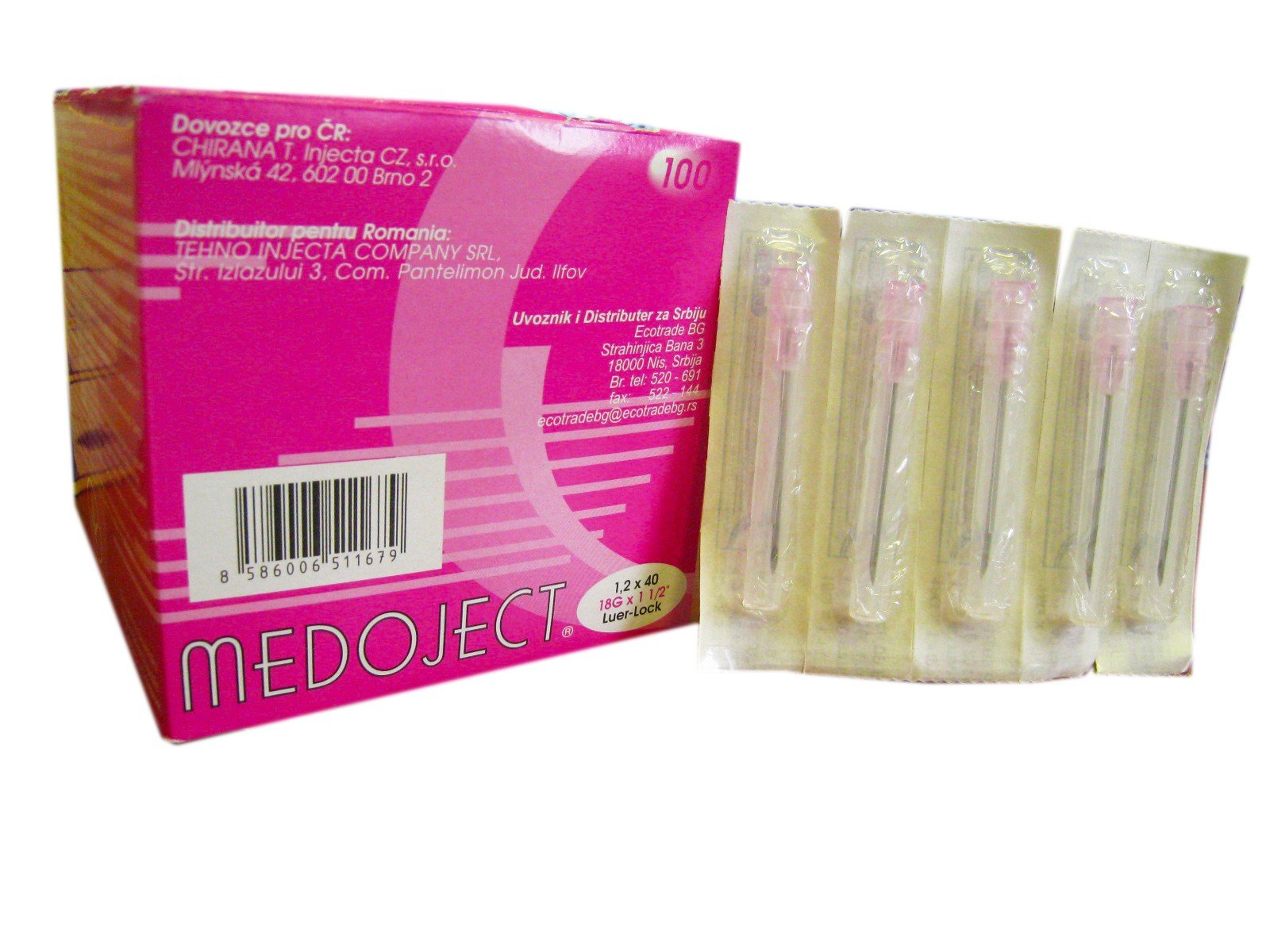 Injekčné ihly (1,2x40mm) 100ks | Najlekáreň.eu