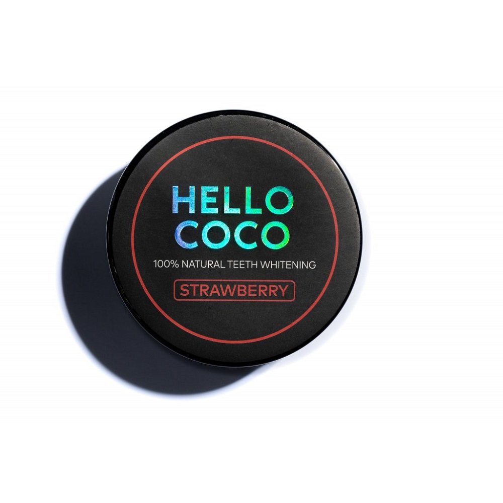 Aktívne uhlie na bielenie zubov Strawberry HELLO COCO 30g | Najlekáreň.eu