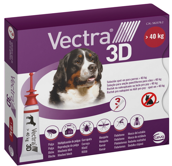 Vectra 3D dog XL pipety proti blchám a kliešťom pre psy nad 40kg ...