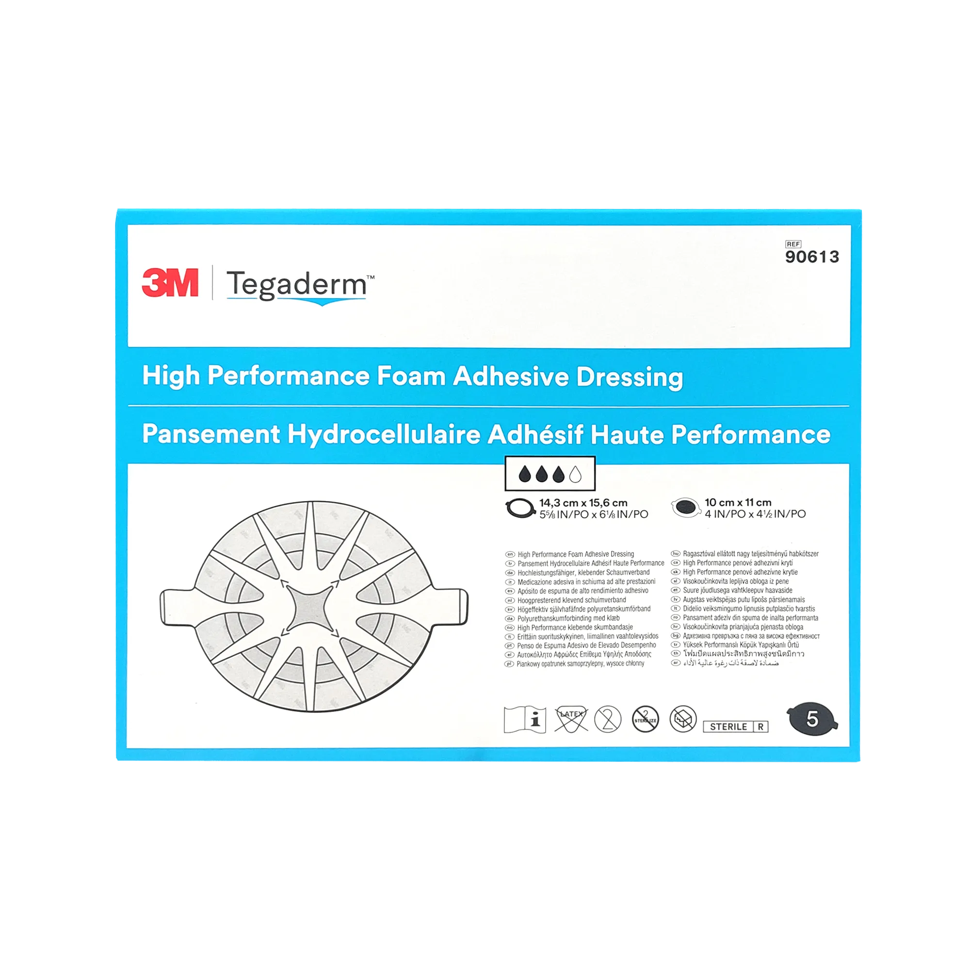 3M Tegaderm Foam Adhesive 14,3 x 15,6 cm oval 5ks, 90613 | Najlekáreň.eu