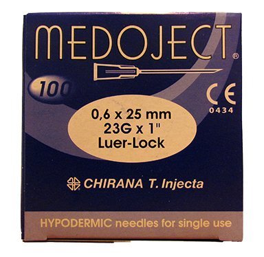 Medoject Injekčné ihly 0,6x25 mm 100ks | Najlekáreň.eu