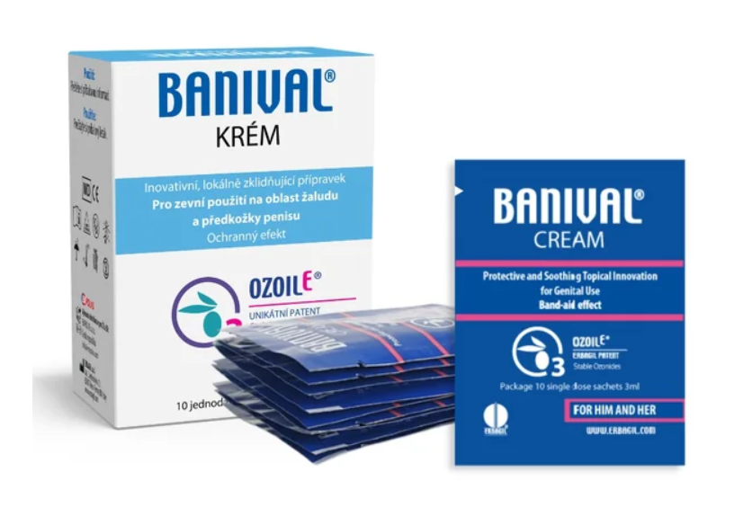 BANIVAL krém (na balanopostitidy, OzoilE) vrecká 10x3ml (30 ml ...