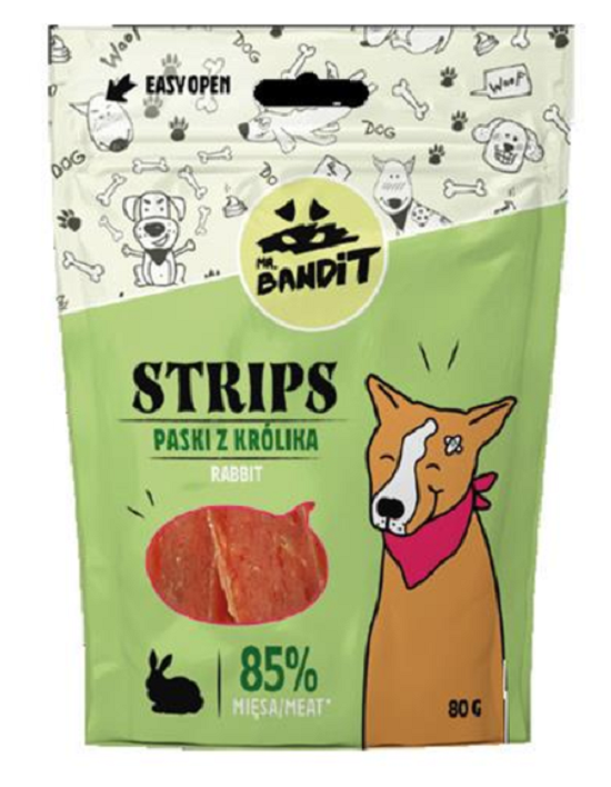 Mr. Bandit rabbit strips - maškrta pre psy 80g | Najlekáreň.eu