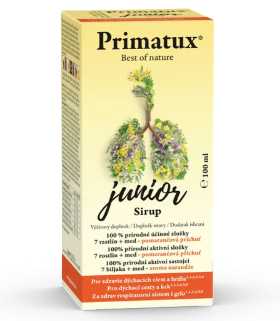 Primatux junior Sirup príchuť pomaranč 100 ml | Najlekáreň.eu